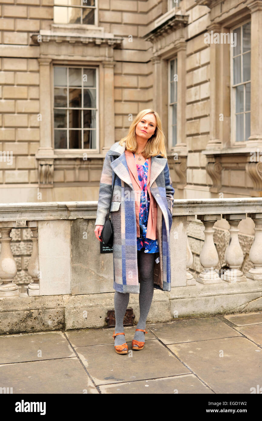 Kate Johnson attending London Fashion week - Feb 20, 2015 - Photo ...