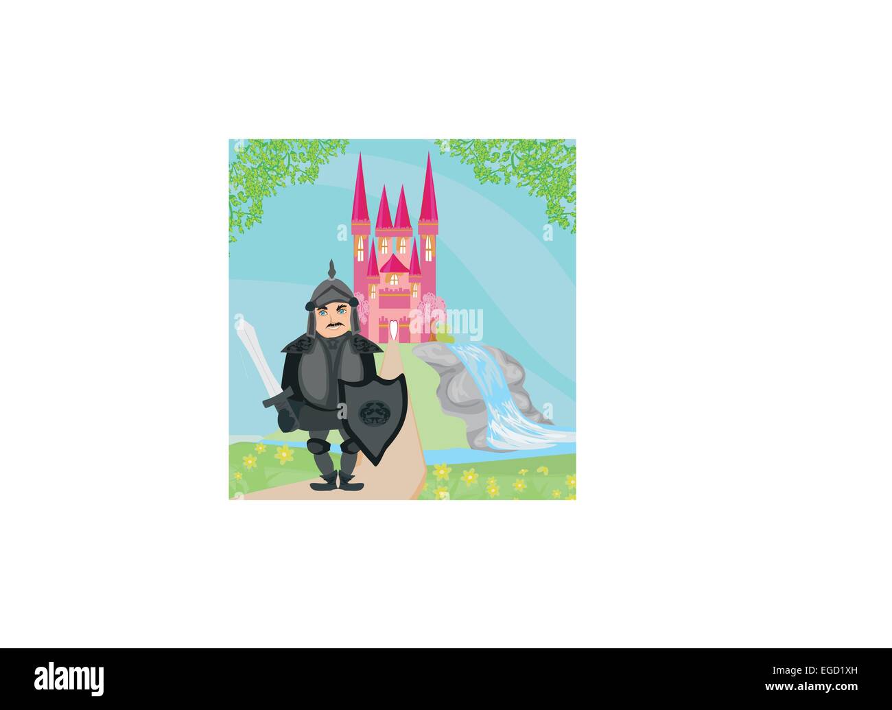 Knight guarding the entrance to the castle Stock Vector Image & Art - Alamy