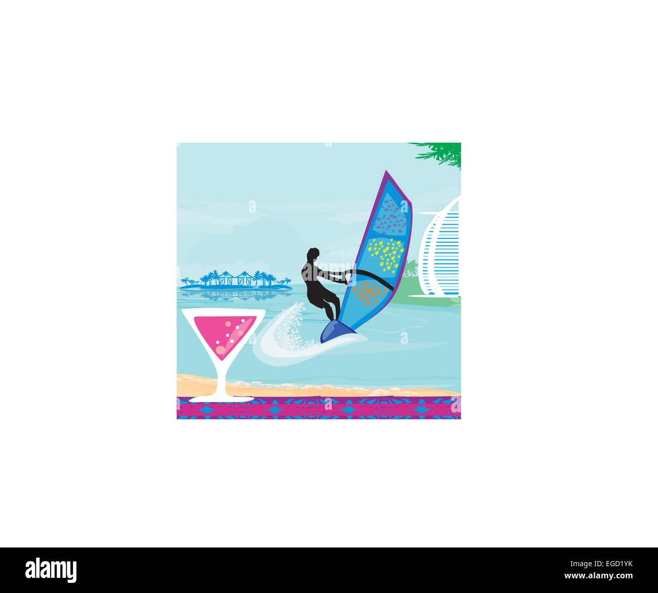 Windsurfer on the wave Stock Vector Image & Art - Alamy
