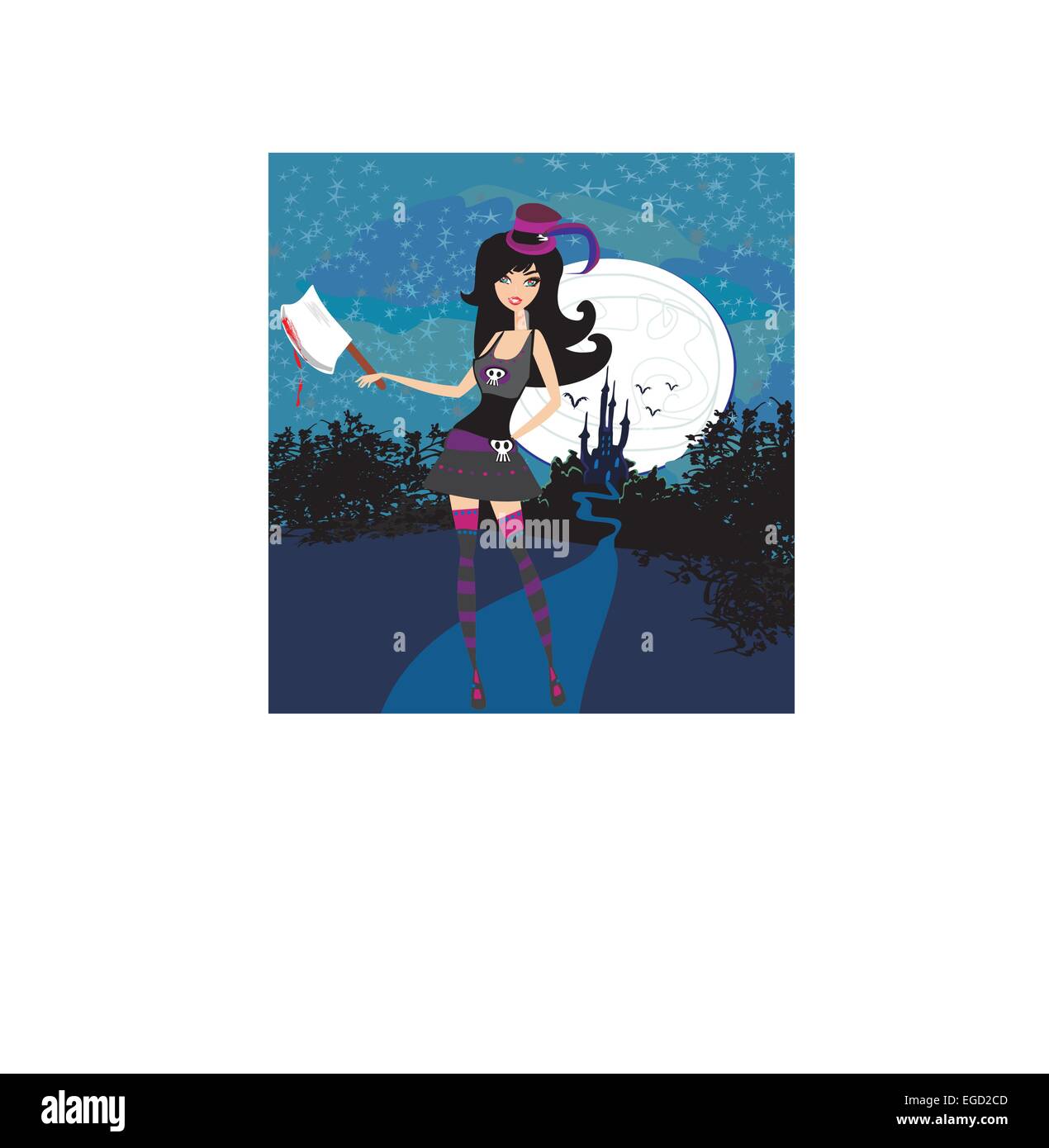 Girl with an axe Stock Vector Image & Art - Alamy