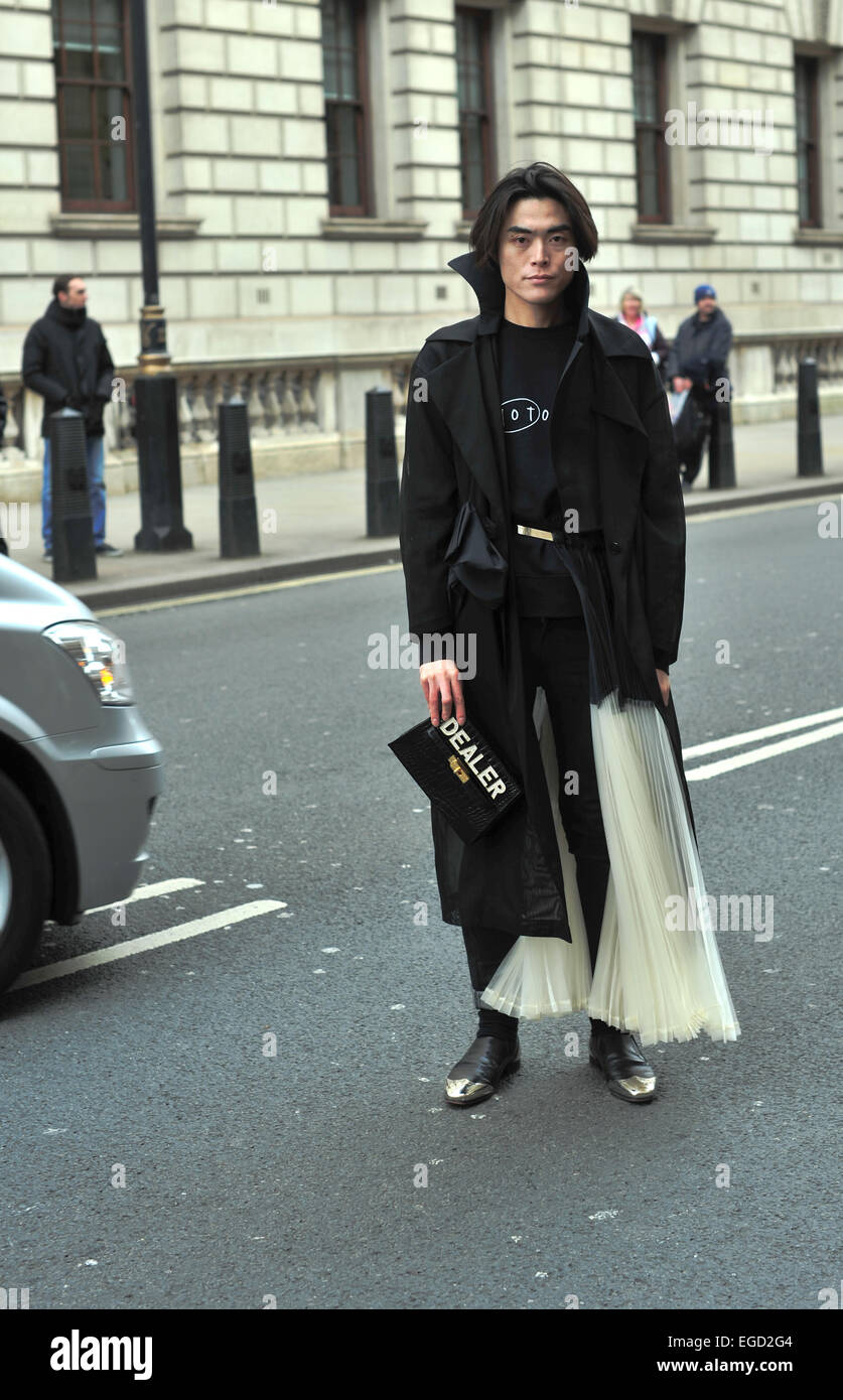 London, UK. 22nd February, 2015. Yu Masui attending London Fashion week ...