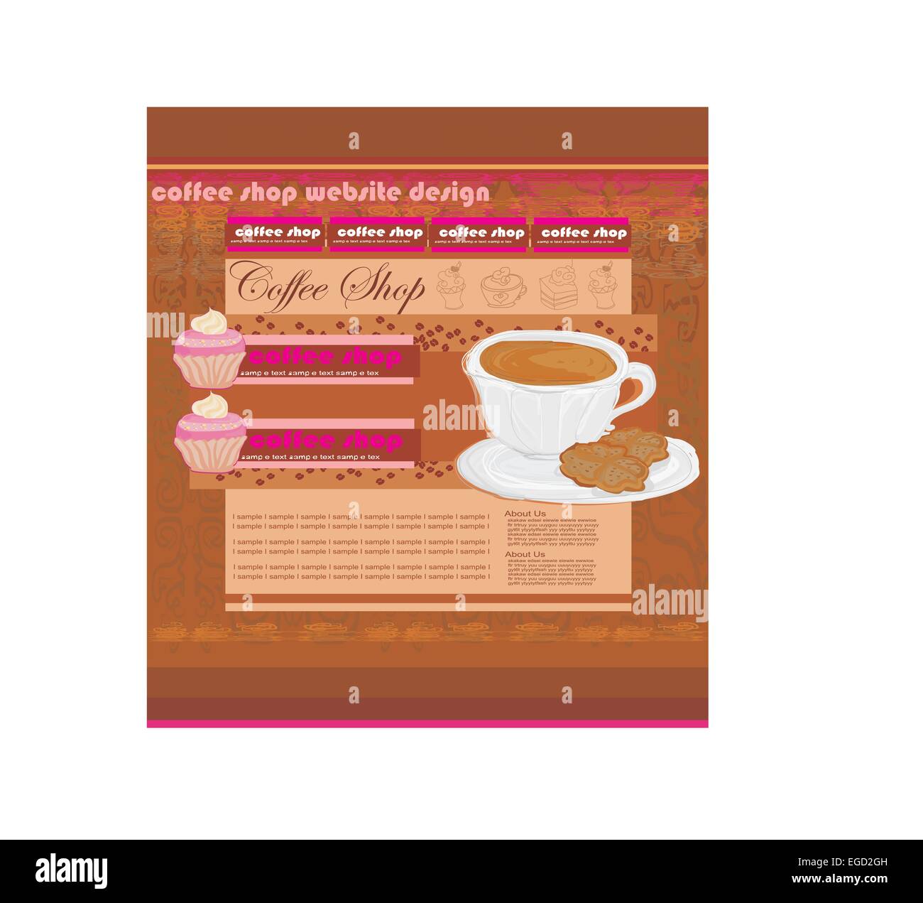 Cup hot coffee muffin Stock Vector Images - Alamy