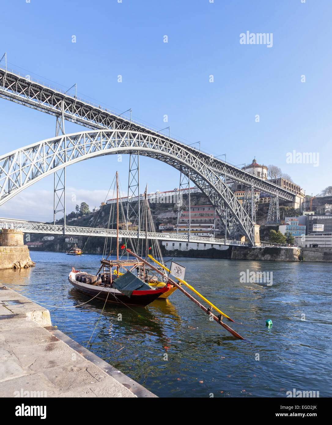 The iconic Rabelo Boats, the traditional Port Wine transports, with the ...