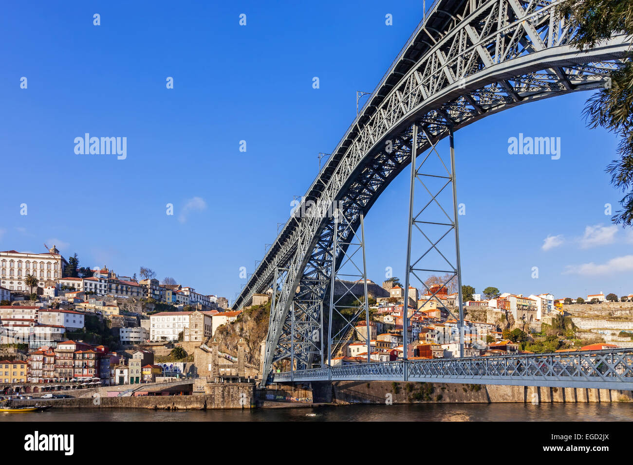 D. Luiz Bridge in Porto, Portugal. Forged Iron bridge built in the 19th ...