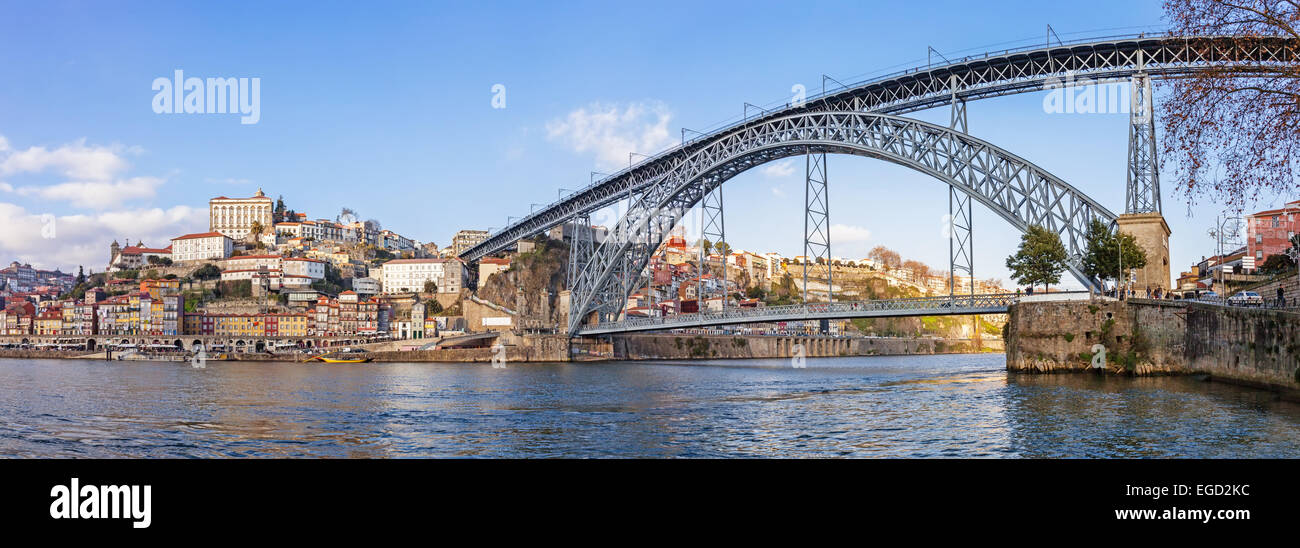 D. Luiz Bridge in Porto, Portugal. Forged Iron bridge built in the 19th ...