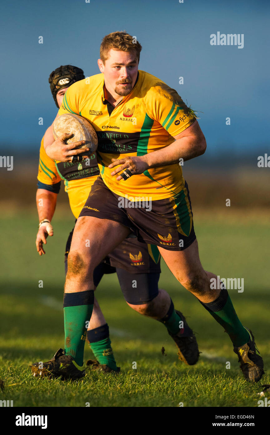 Rugby player in action running with the ball Stock Photo - Alamy
