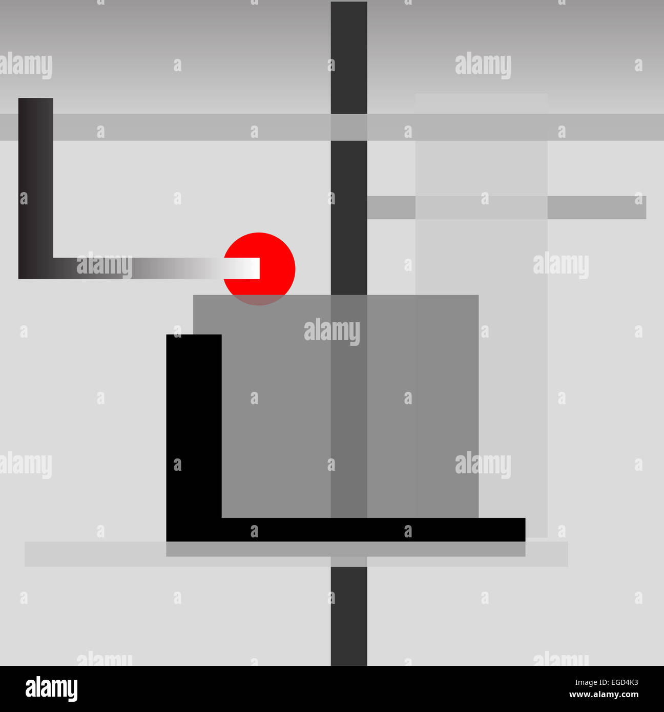 An abstract background in grey with a red object Stock Photo - Alamy