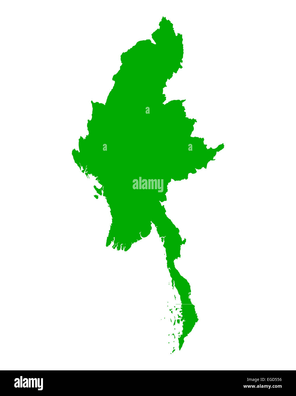 Map of Myanmar Stock Photo - Alamy