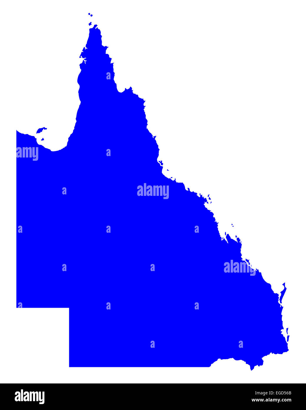 Map of Queensland Stock Photo - Alamy