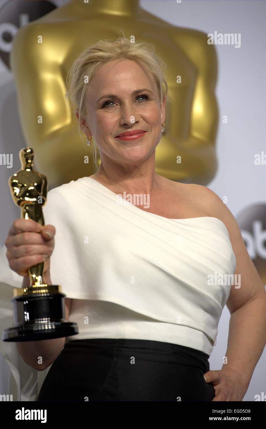Actress Patricia Arquette poses in press room of the 87th Academy ...