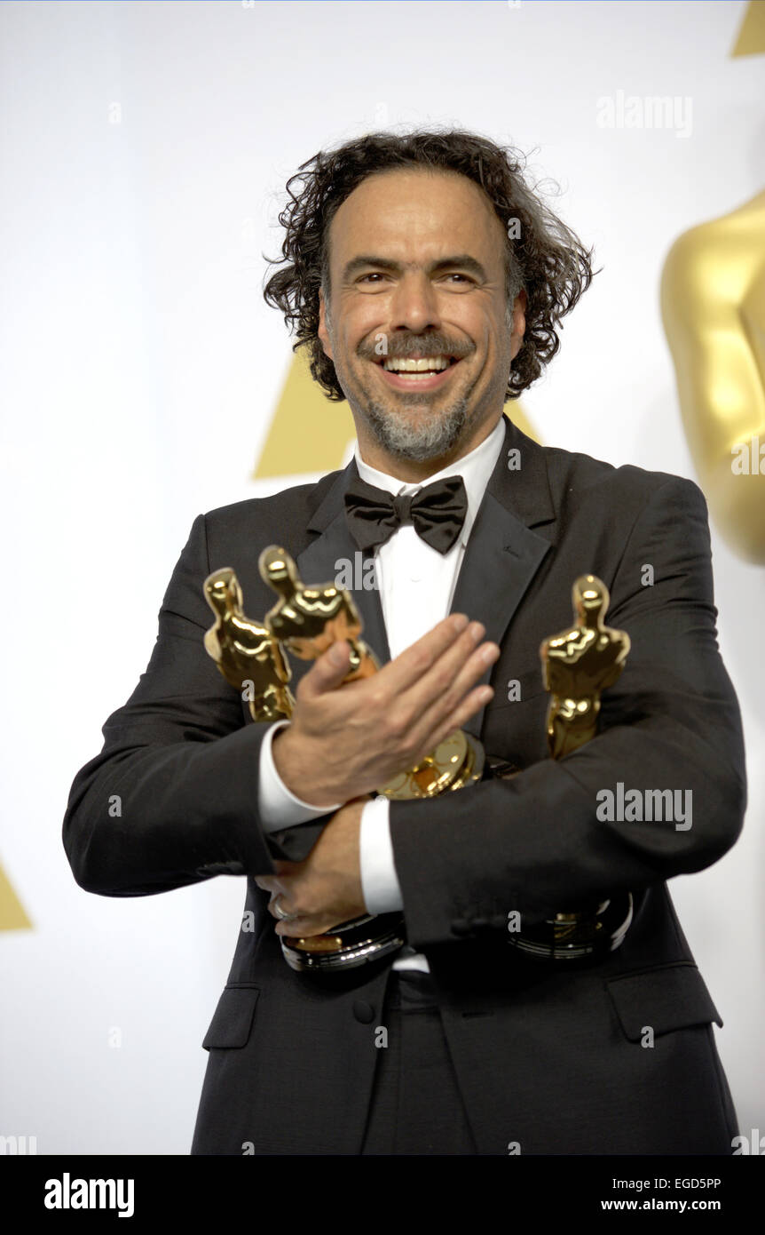 Actor Alejandro Gonzalez Inarritu poses in the press room of the 87th ...