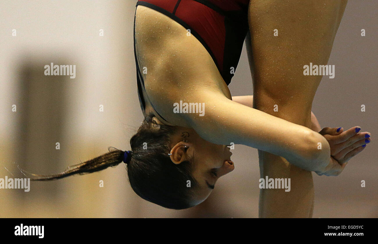 Pamela Ware of Canada in action during the women's 3 metre springboard ...