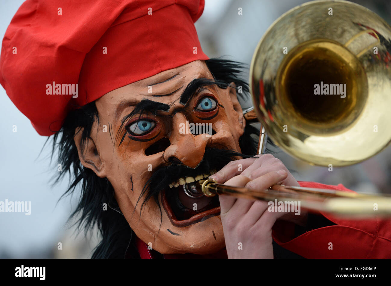 Dressed up traditional farmers' Carnival fools take part in a ...