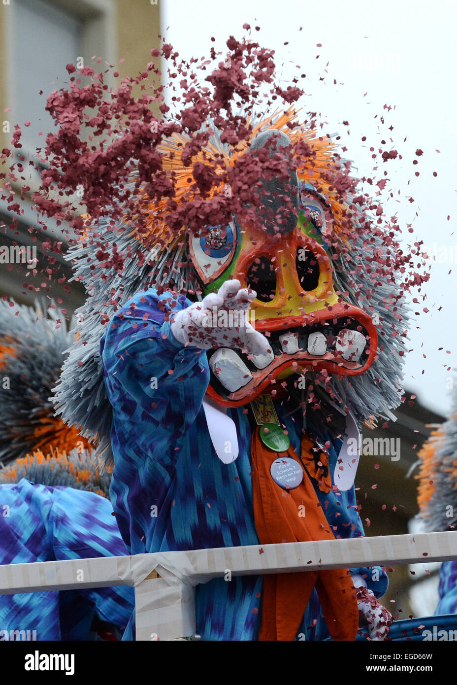 Dressed up traditional farmers' Carnival fools take part in a ...