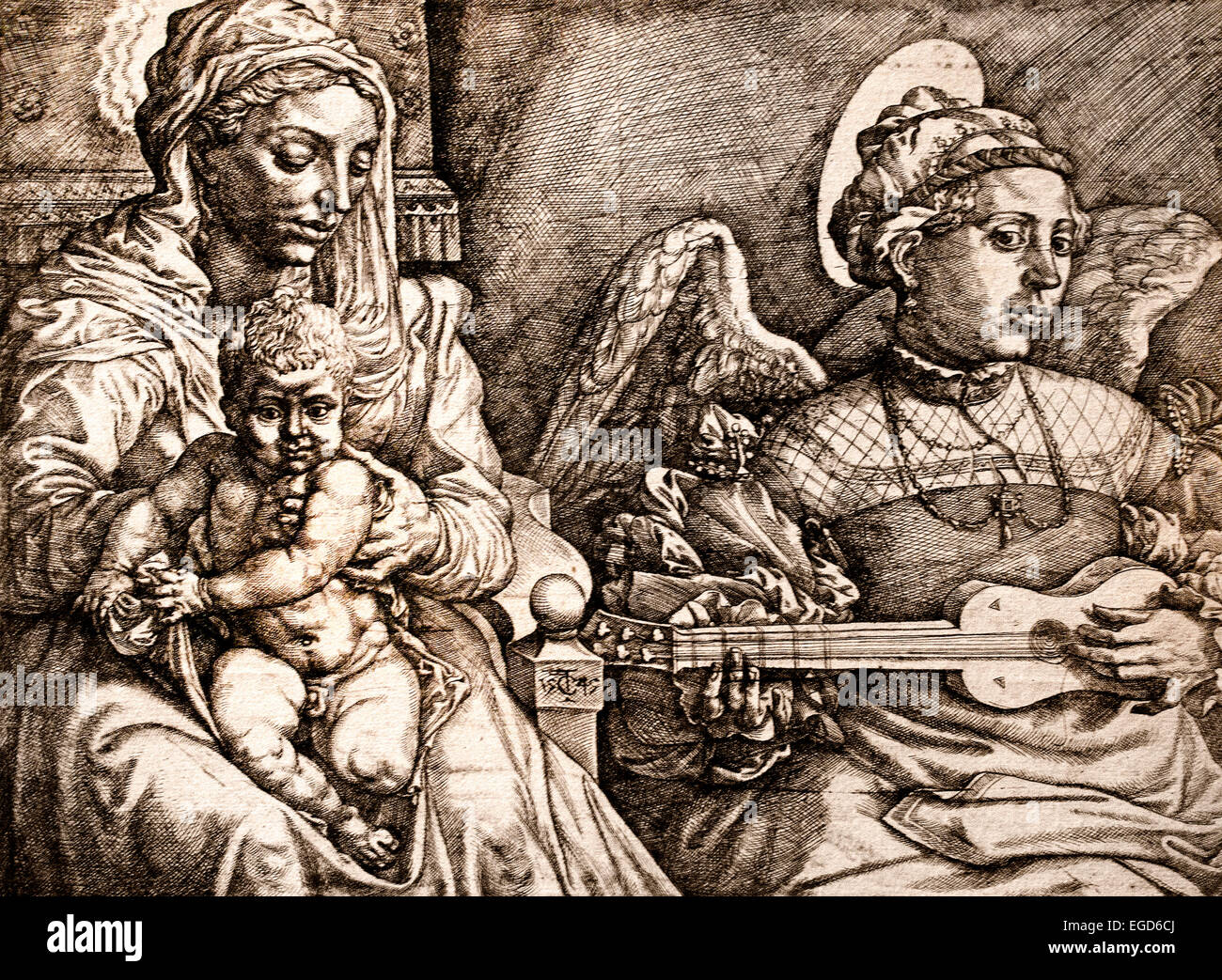 The Virgin with a Angel making Music 1545 Jan Cornelisz Vermeyen ( 1503 ...