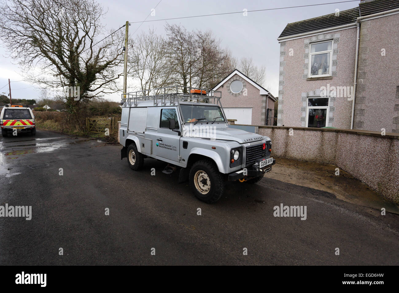 Crofty, UK. Monday 23 February 2015 Pictured: A Natural Resources Wales ...