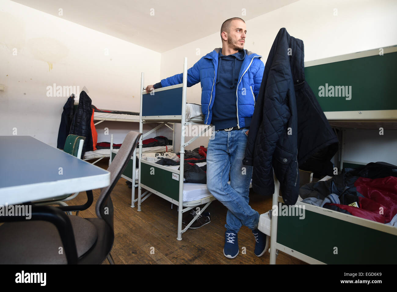 Taulant Dobruna from Kosovo, who is applying for asylum in Germany ...