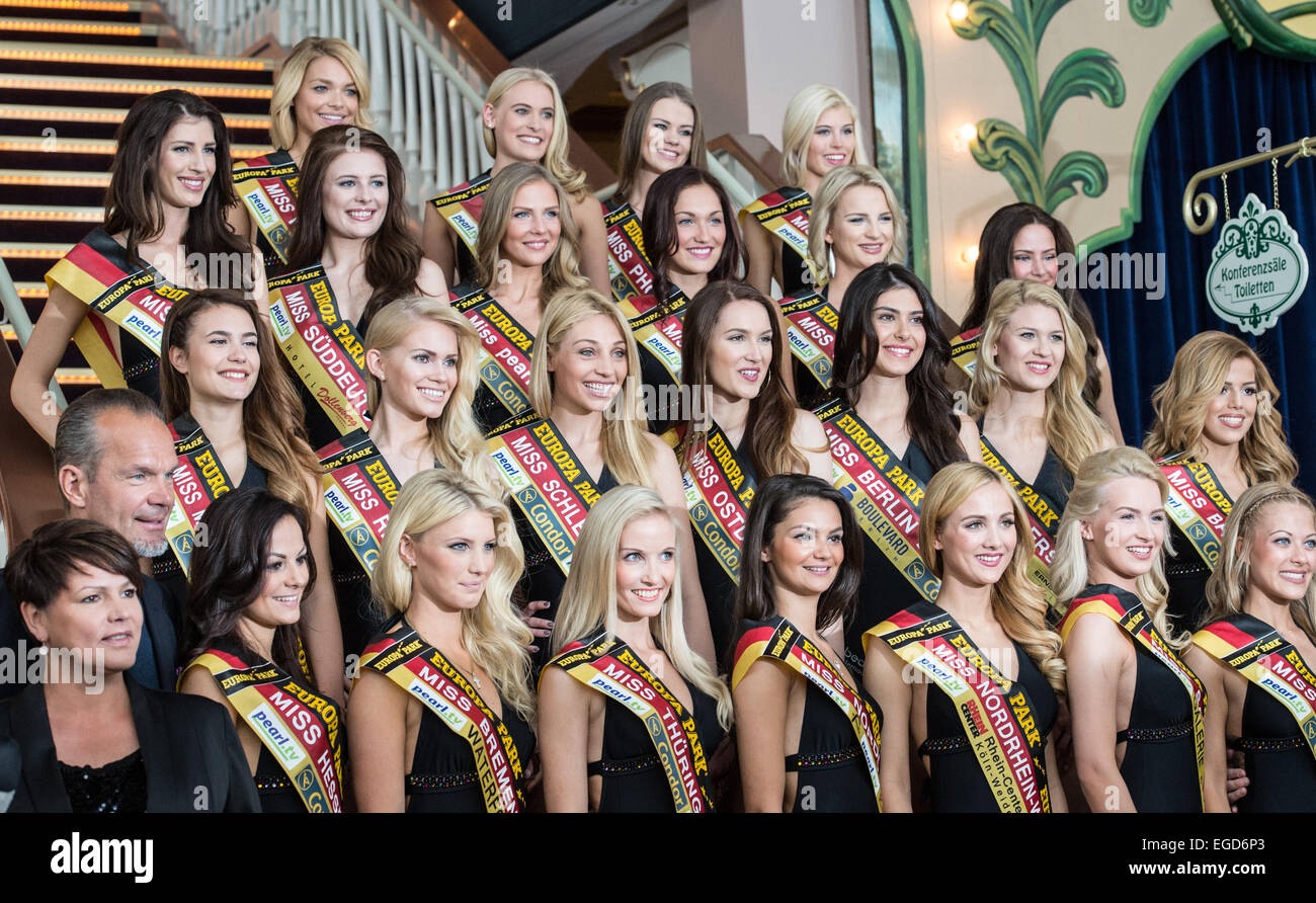 Rust, Germany. 23rd Feb, 2015. The candidates of the Miss Germany ...