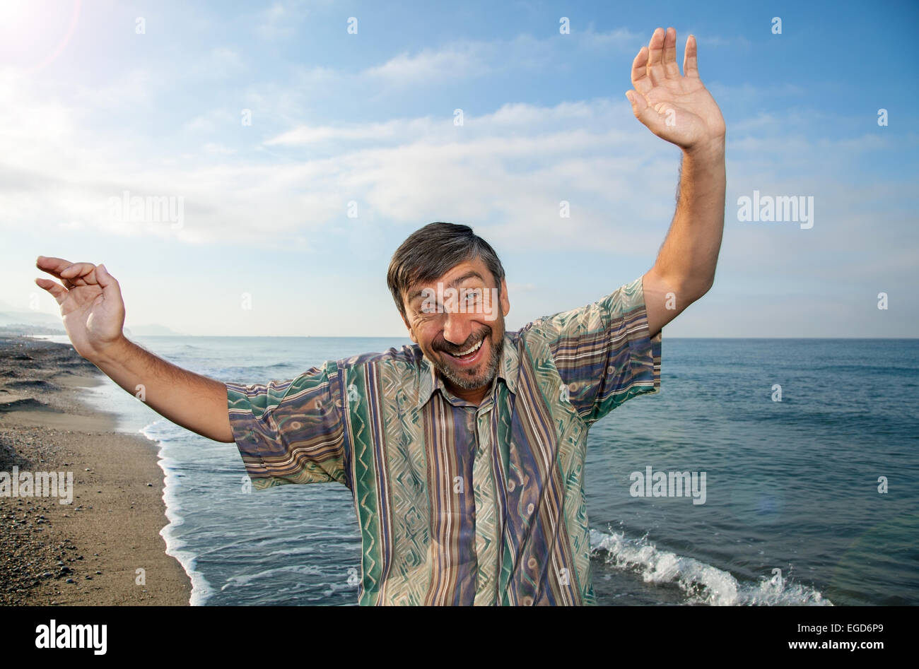 middle aged man rejoices Stock Photo - Alamy