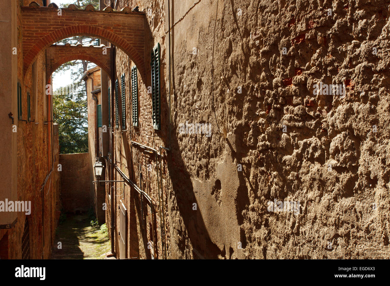Small alley in Montepulciano, UNESCO World Heritage Site, province of ...