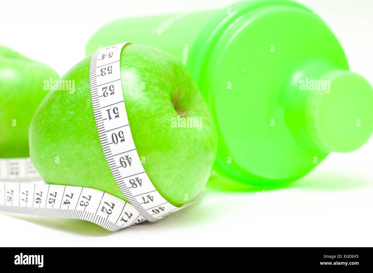 Diet concept . Healthy Living - nutrition and exercising, apple and ...