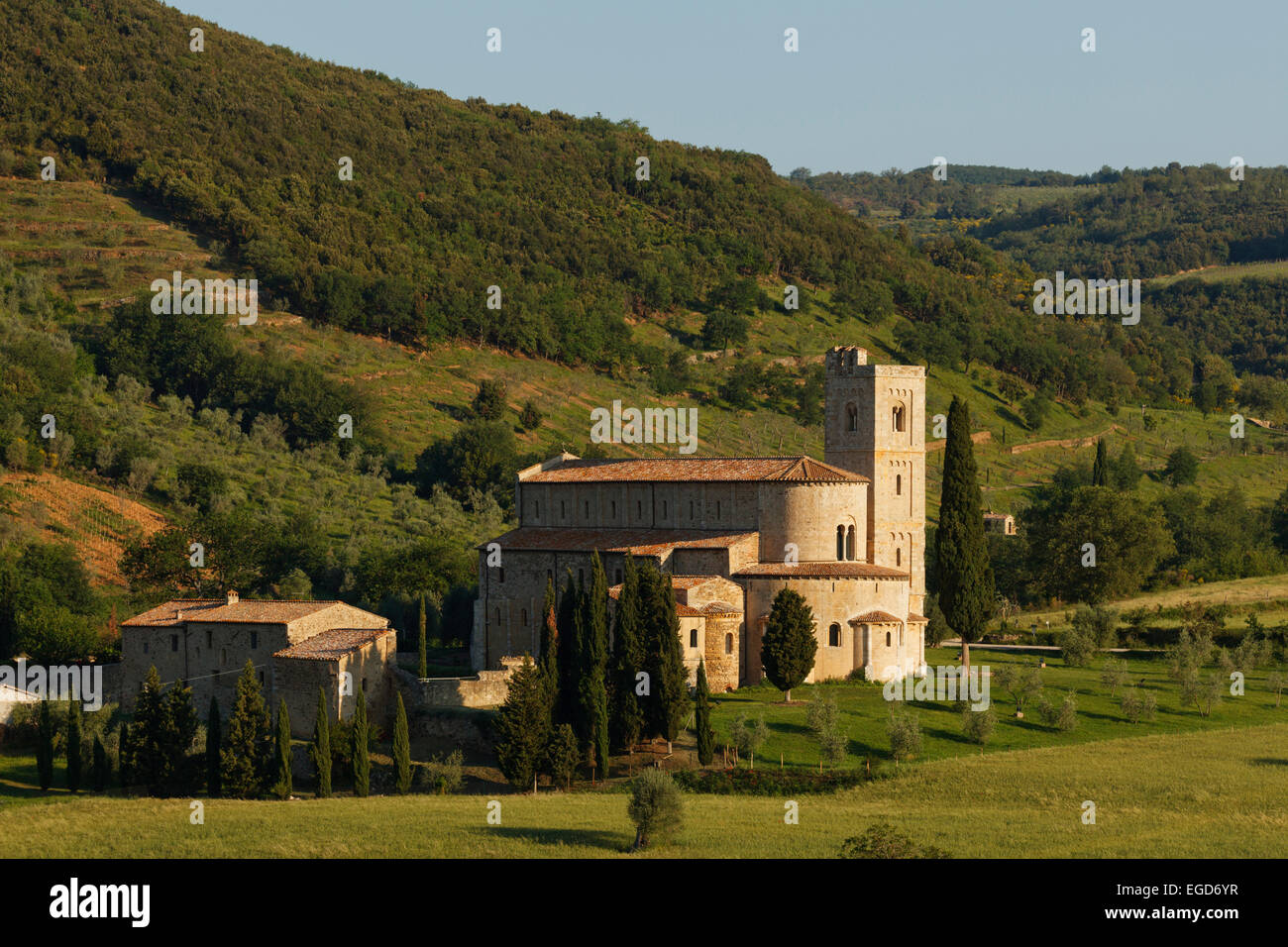 Romanesque Abbey Abbazia Di Sant Antimo High Resolution Stock ...