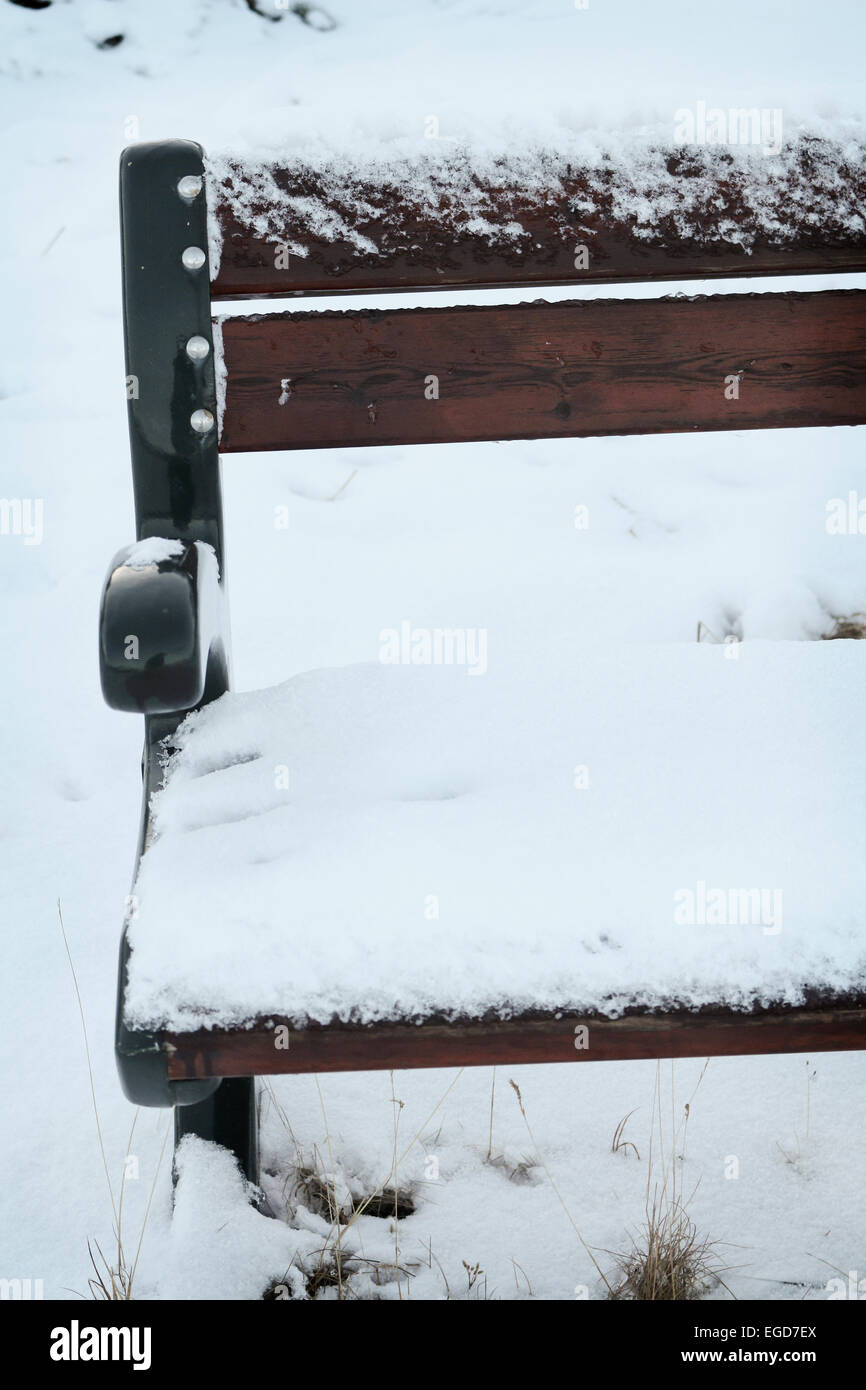 Bench in Winter Stock Photo - Alamy