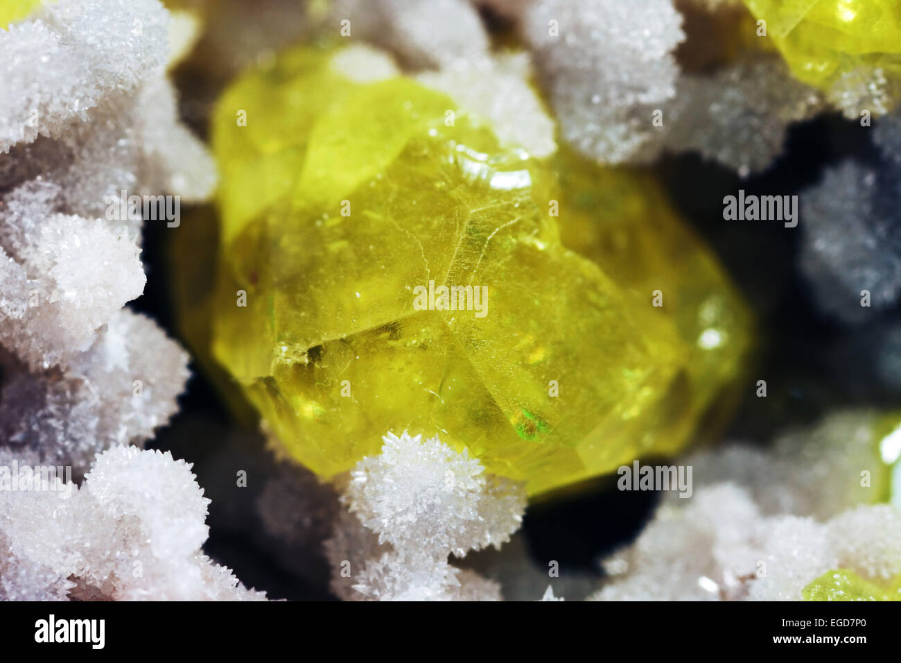 Sulfur crystal in macrophotography Stock Photo - Alamy