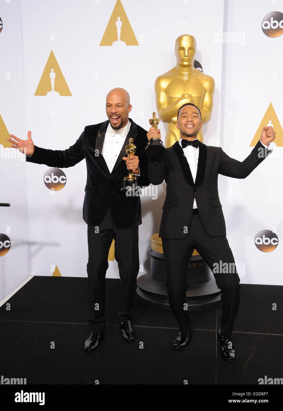 Los Angeles, CA, USA. 22nd Feb, 2015. Common, John Legend, in the press ...