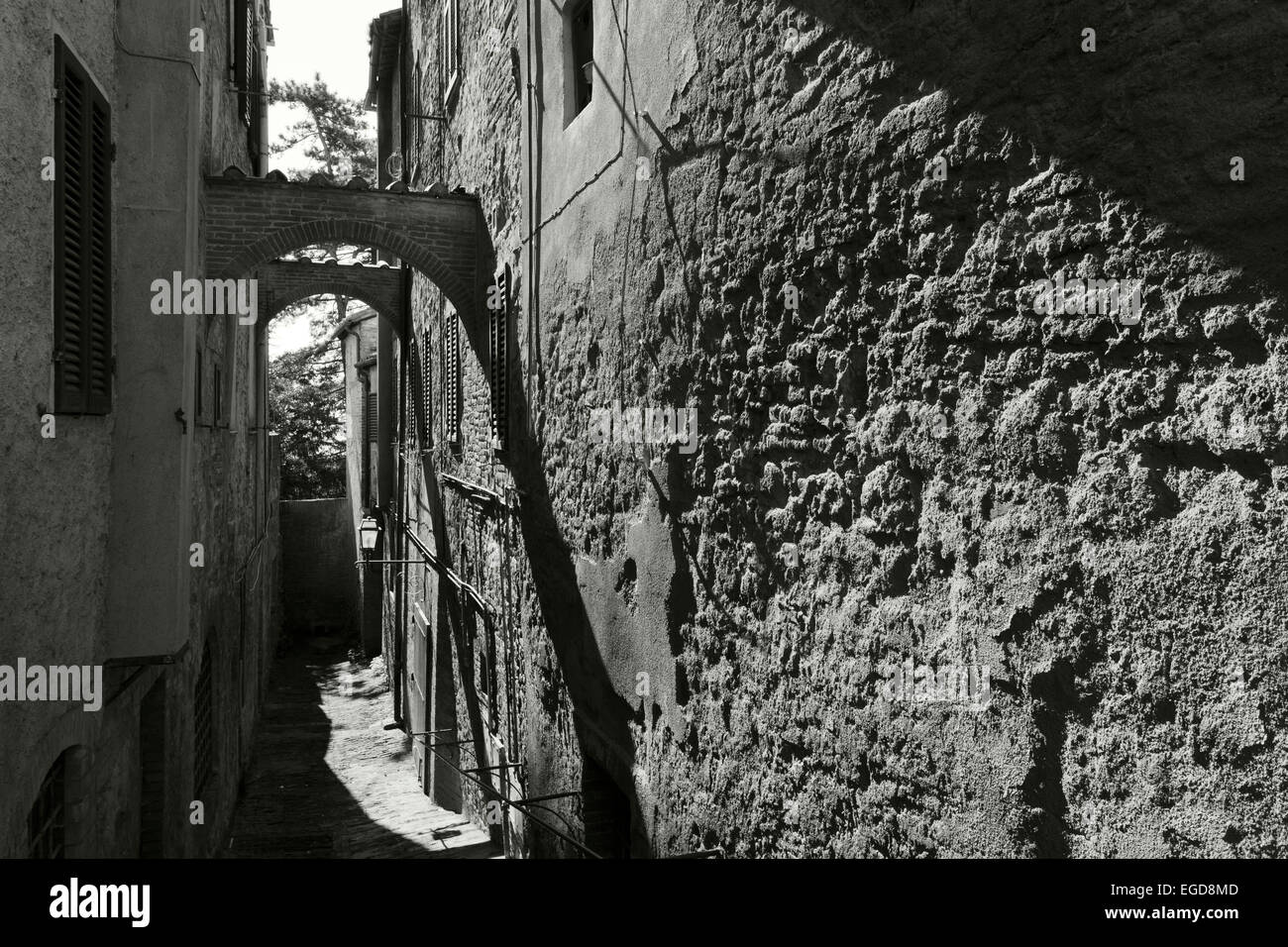 Alley, Montepulciano, hilltown, UNESCO World Heritage Site, province of ...