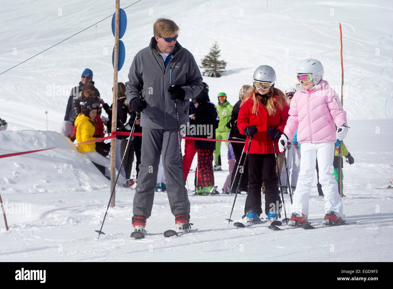 Lech, Austria. 23rd February, 2015. King Willem-Alexander, Princess ...