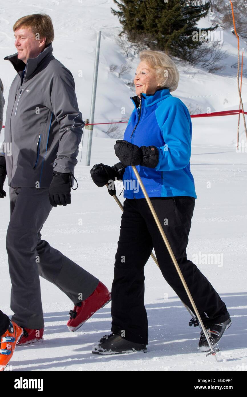 Lech, Austria. 23rd February, 2015. King Willem-Alexander and Princess ...