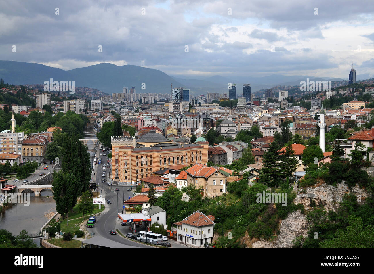 View of Sarajevo from the east, Sarajevo, Bosnia and Herzegovina Stock ...