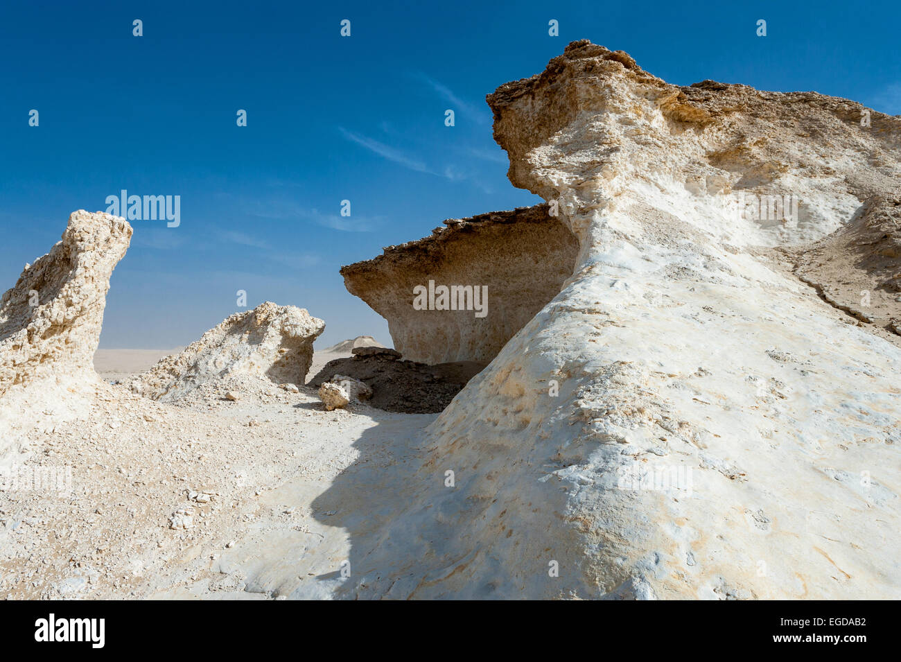 Qatar, Ras Abrouq, the large desertic area with the picturesqe ...