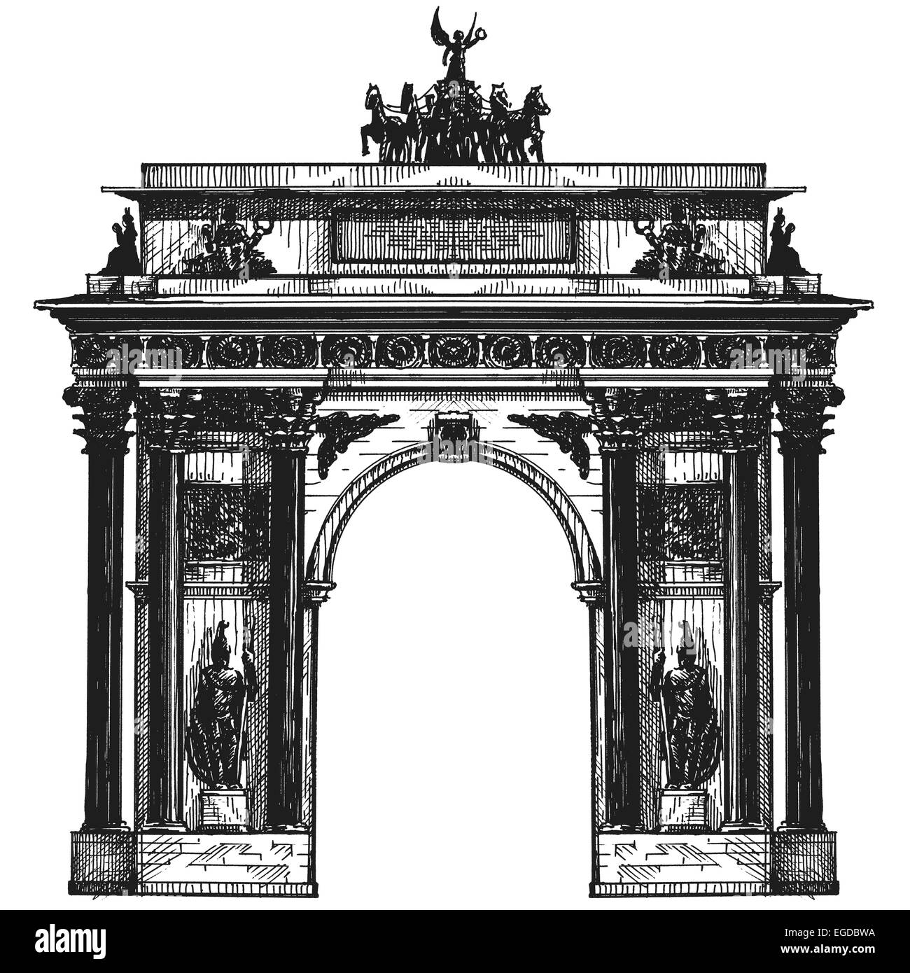 Architecture of Germany on a white background. sketch Stock Photo - Alamy