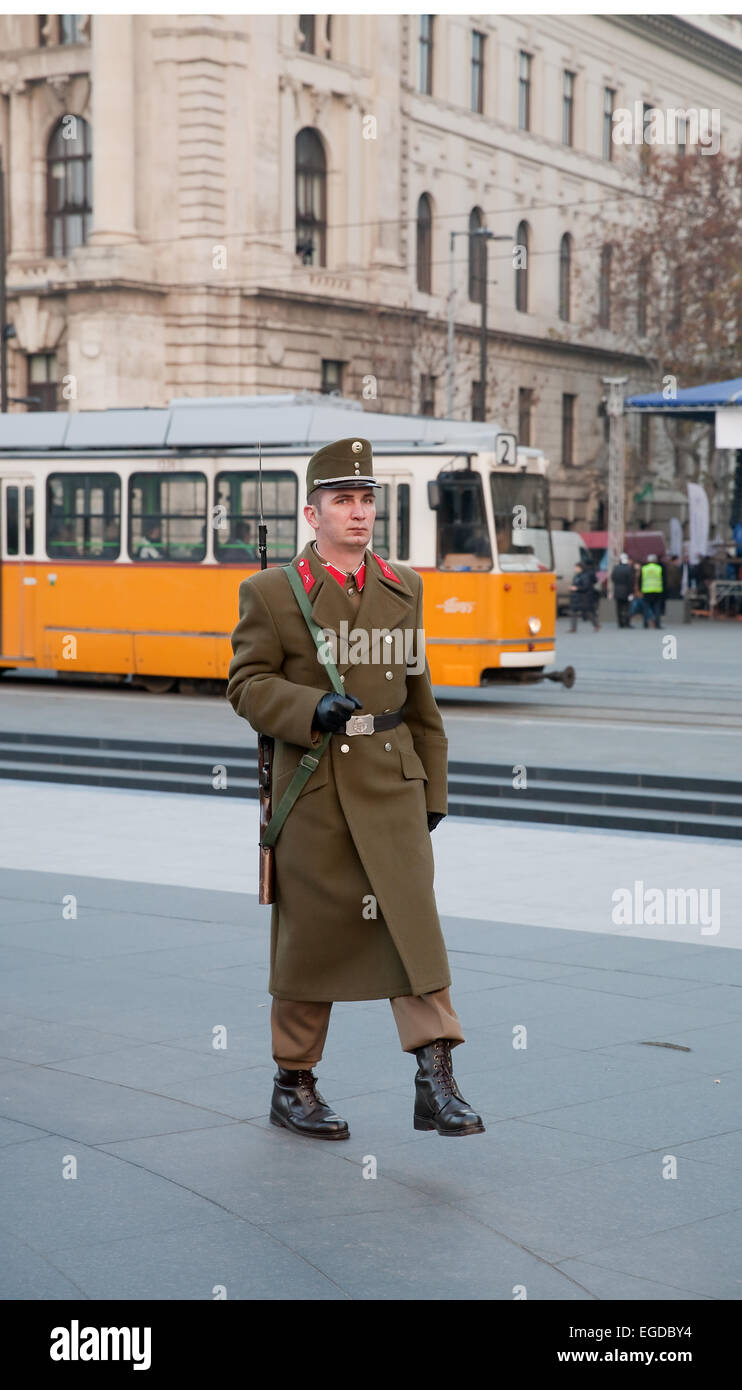 Hungarian Parliament Guards in Budapest Hungary Stock Photo - Alamy
