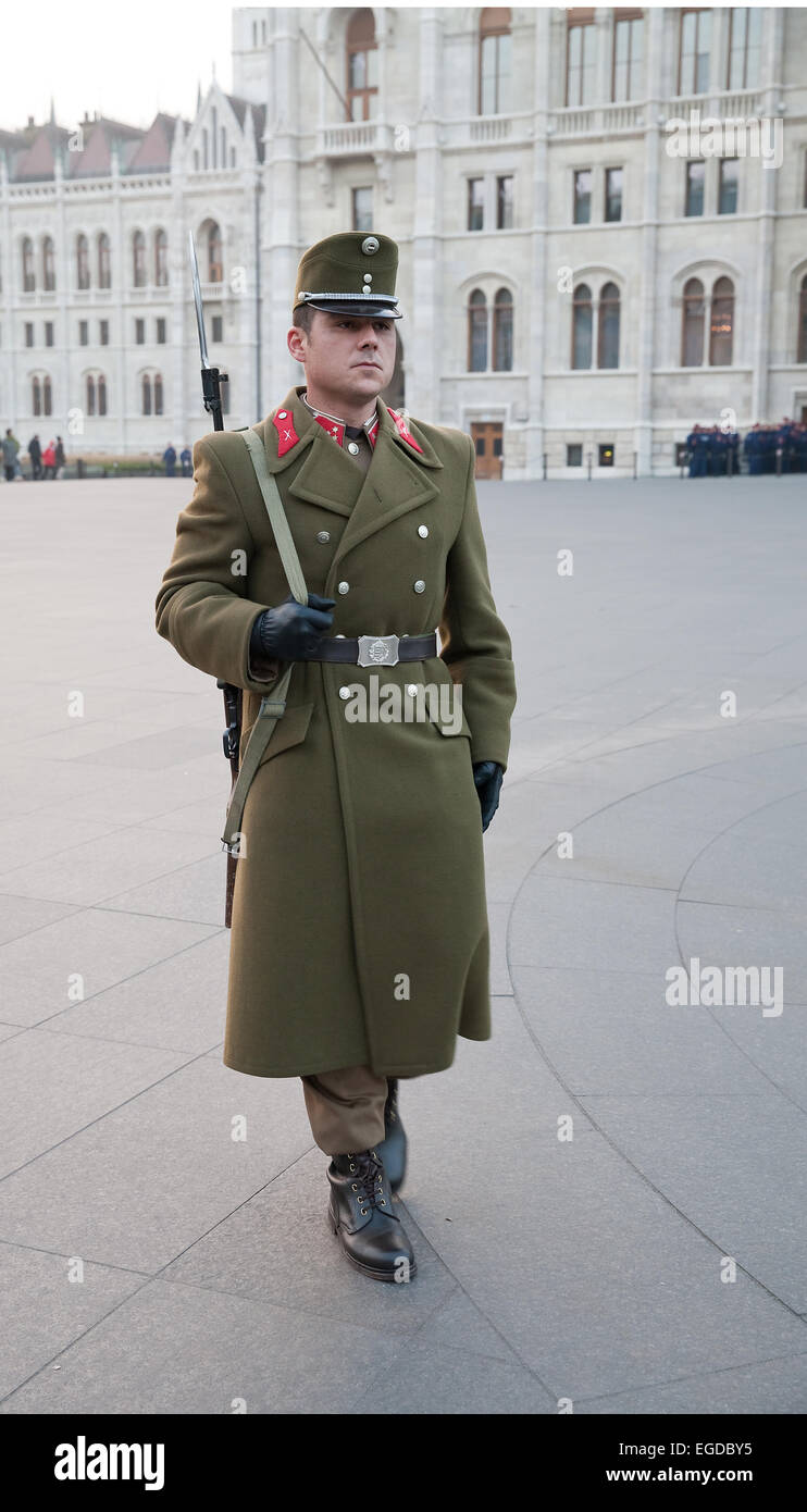 Hungarian Parliament Guards in Budapest Hungary Stock Photo - Alamy