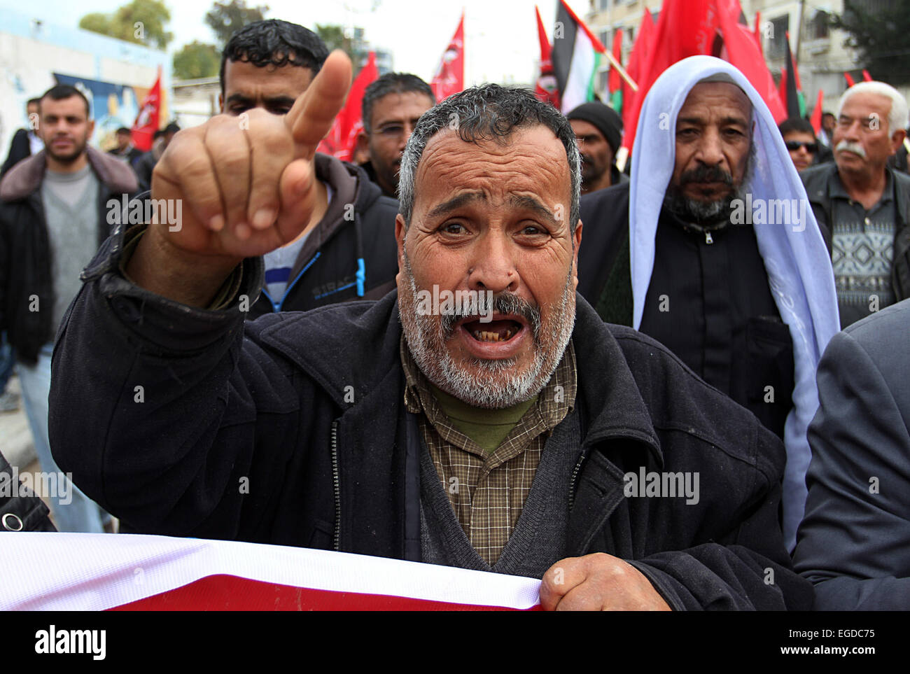 Rafah, Gaza Strip, Palestinian Territory. 23rd Feb, 2015. A Palestinian ...