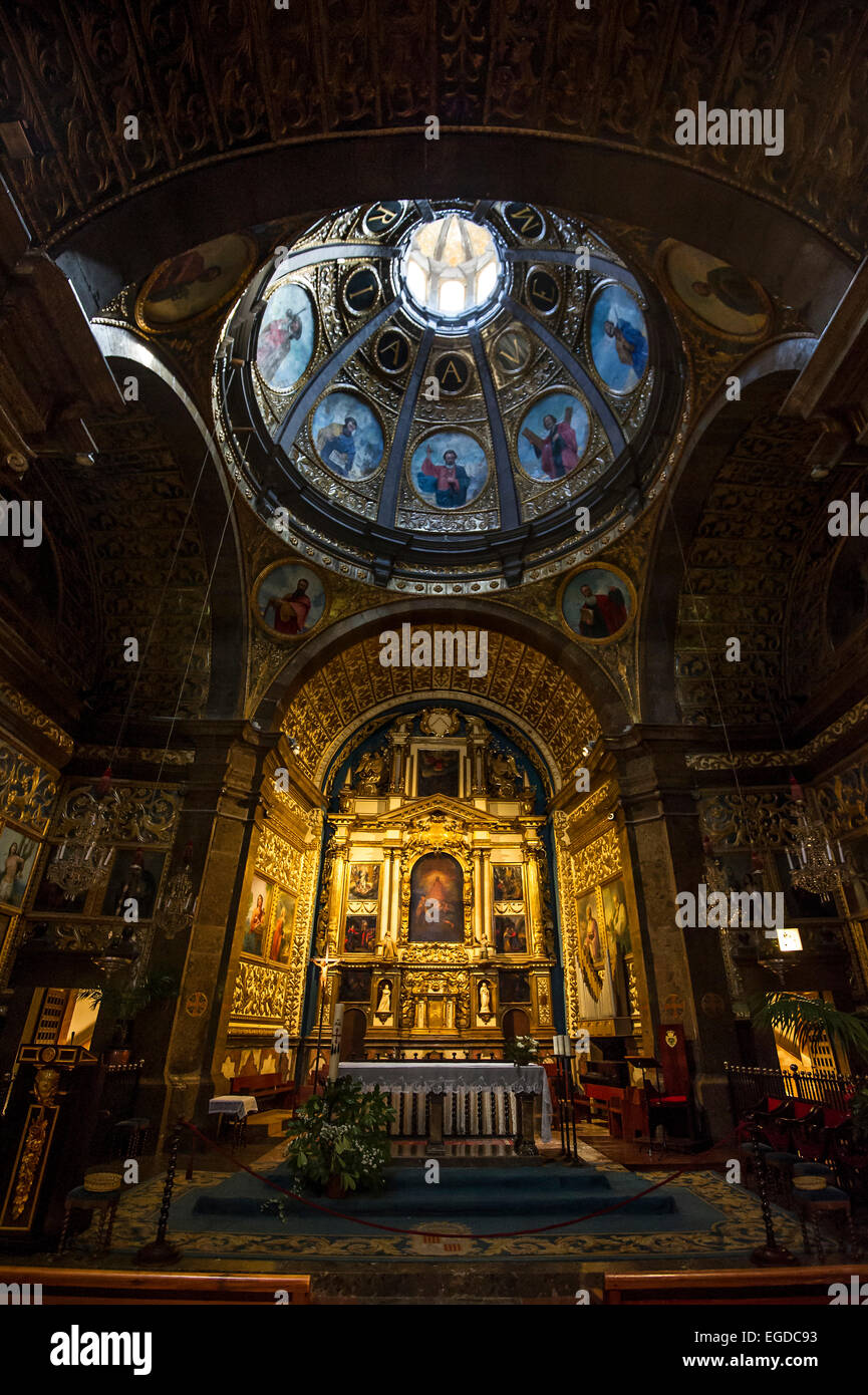 Santuari de Lluc, Interior view of Lluc monastery, Escorca, Majorca ...