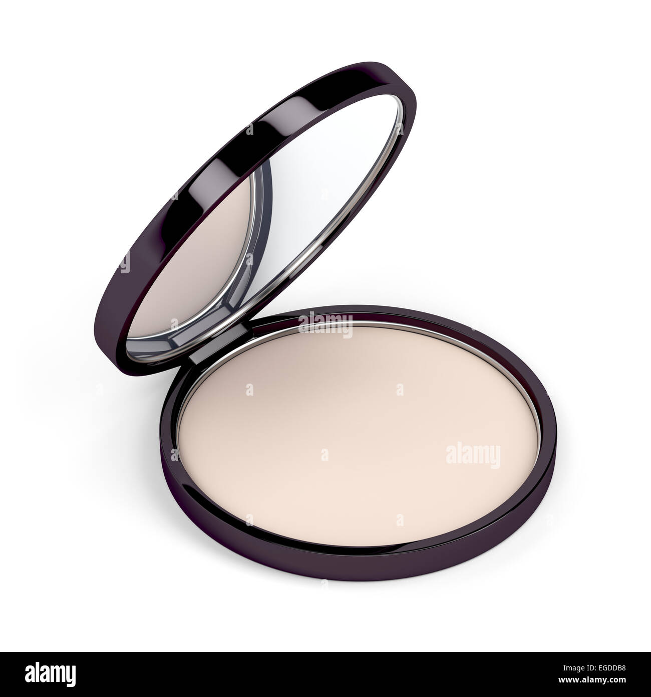 Make-up powder in box on white background Stock Photo - Alamy