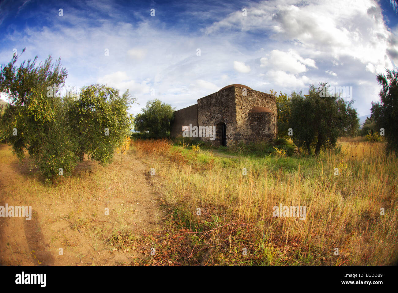 Malvagna Byzantine medieval church (cuba) in the Sicily country, Italy ...