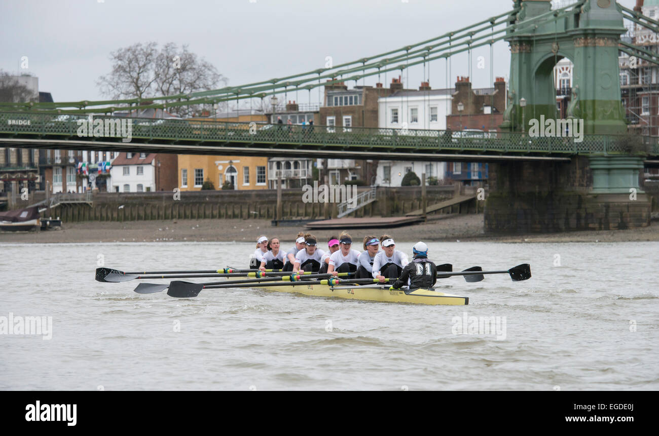 London, UK. 22nd February, 2015. Oxford University Women's Boat Club ...