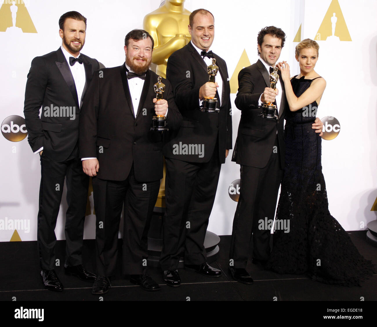 Thomas Curley, Ben Wilkins, Craig Mann, Chris Pine and Sienna Miller at ...