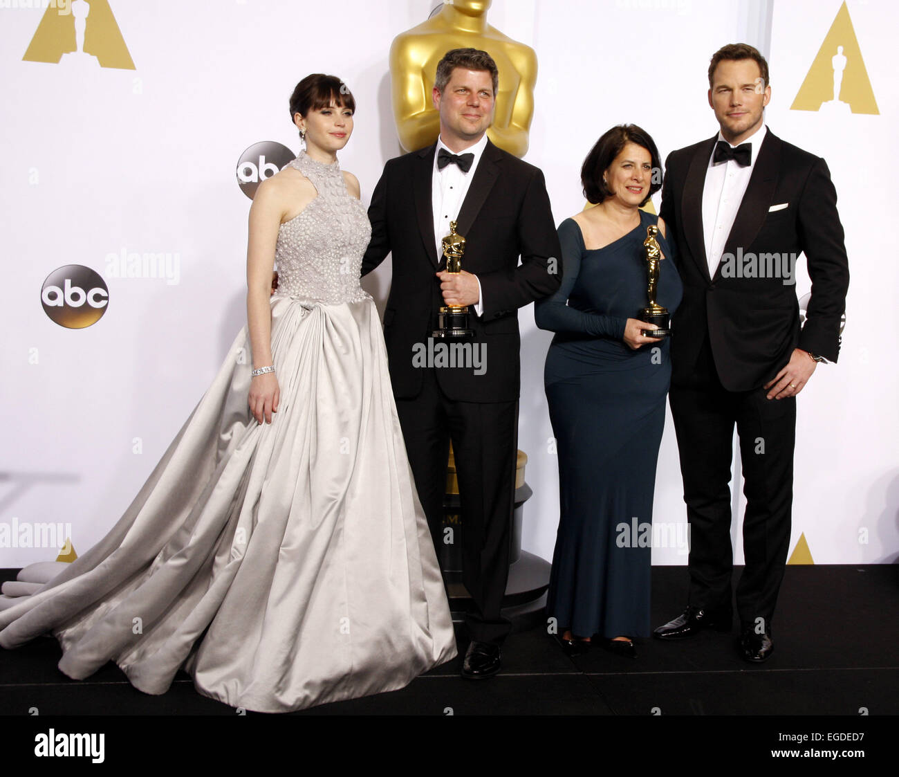 Felicity Jones, Adam Stockhausen, Anna Pinnock and Chris Pratt at the ...