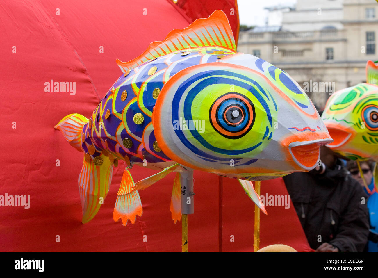 Chinese dancing fish in the parade for the Chinese New Year ...