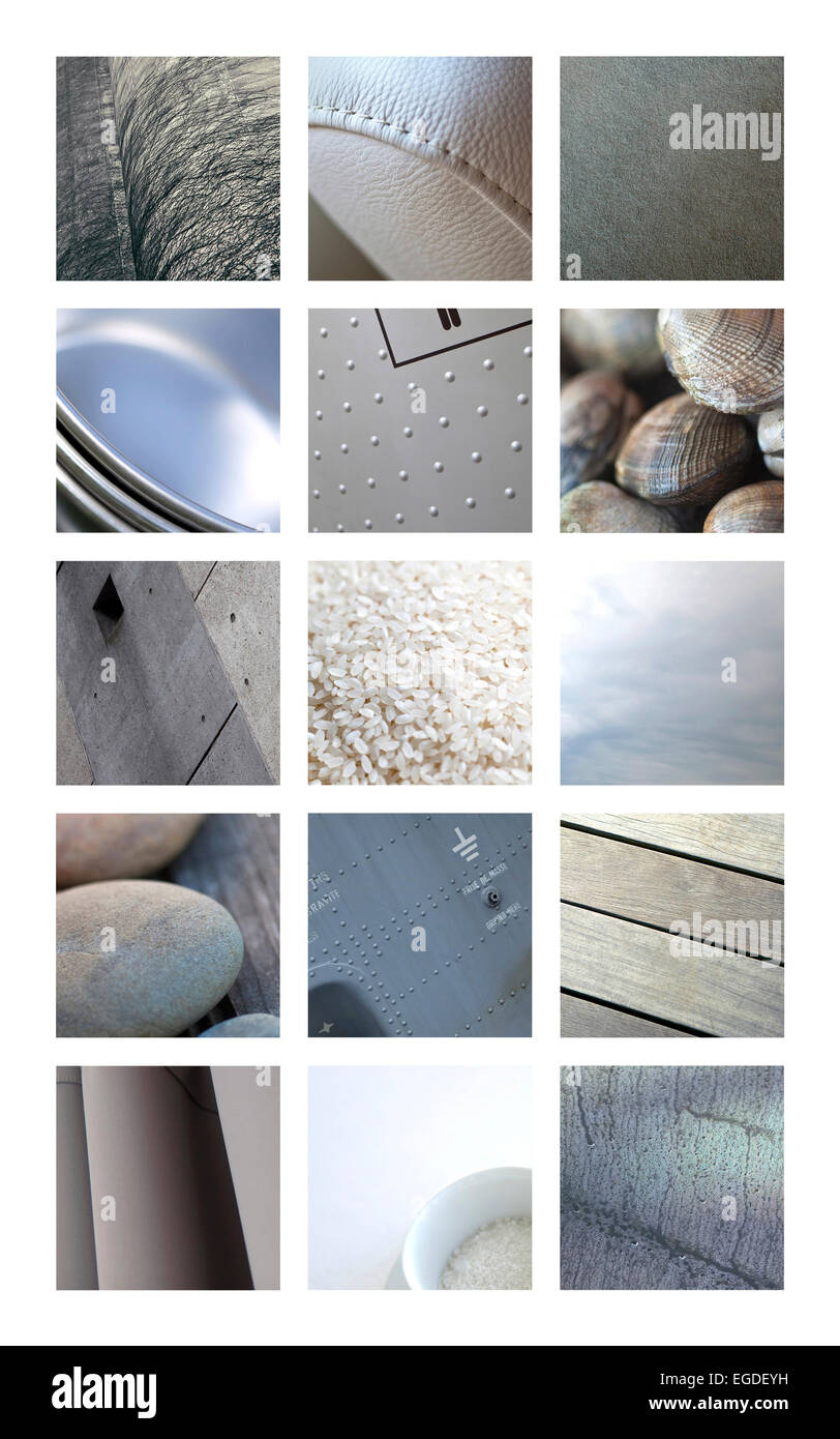 Various textures on a collage Stock Photo - Alamy