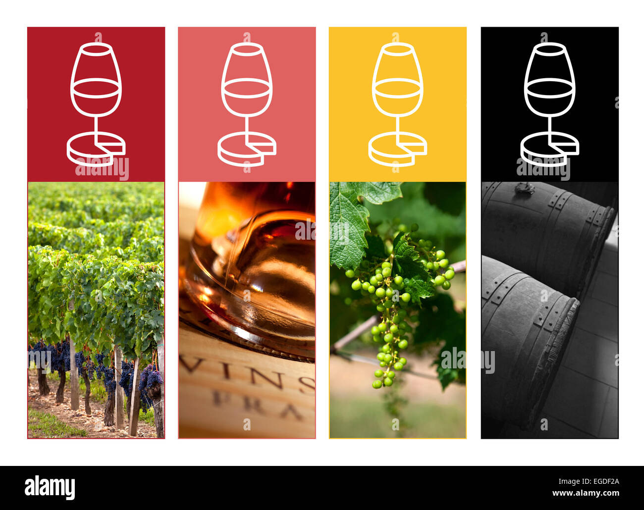 Wine and viticulture on a collage Stock Photo - Alamy