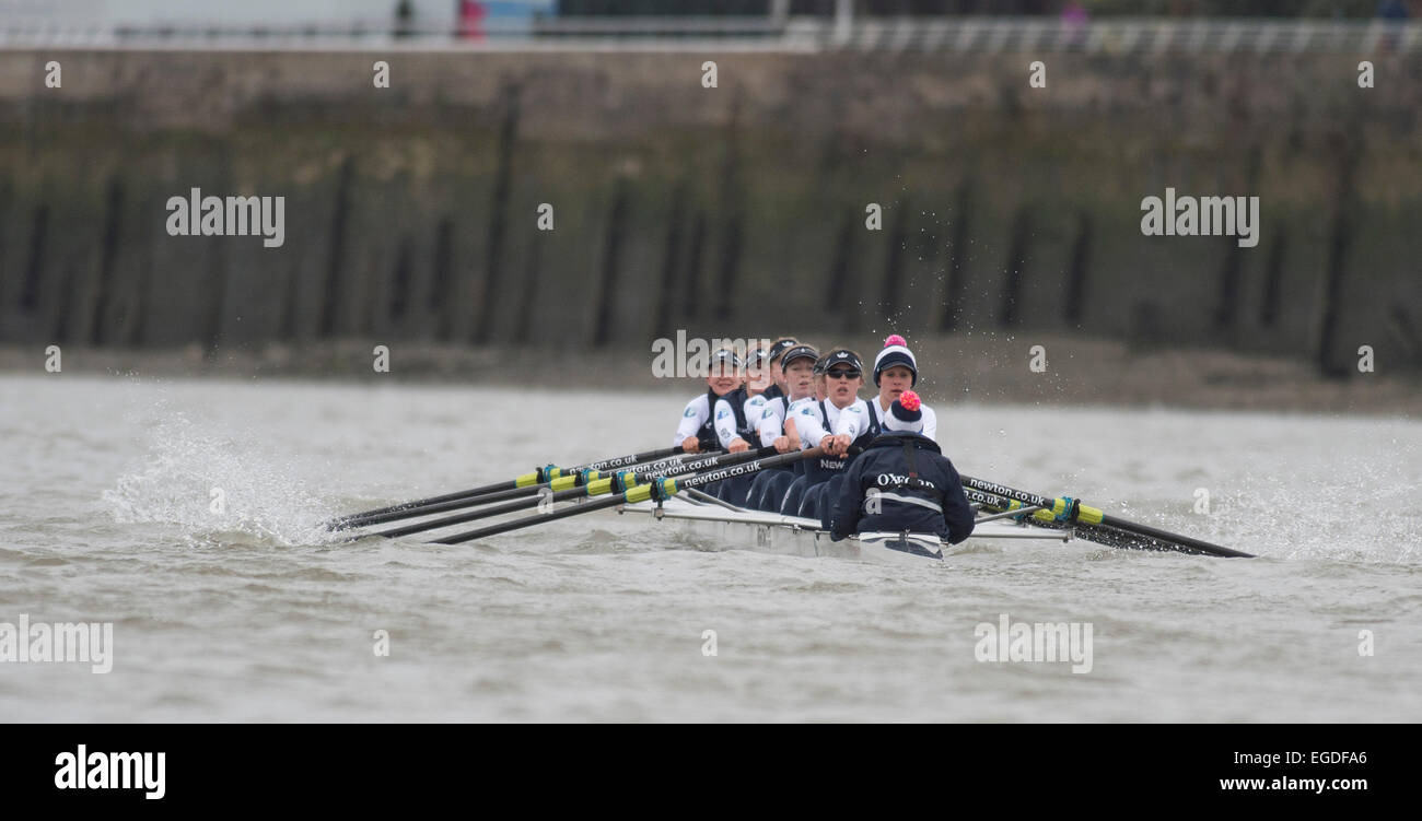 London, UK. 22nd February, 2015. Oxford University Women's Boat Club ...
