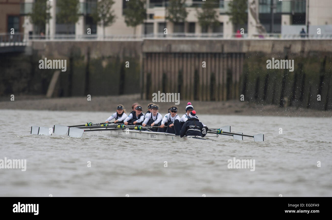 London, UK. 22nd February, 2015. Oxford University Women's Boat Club ...