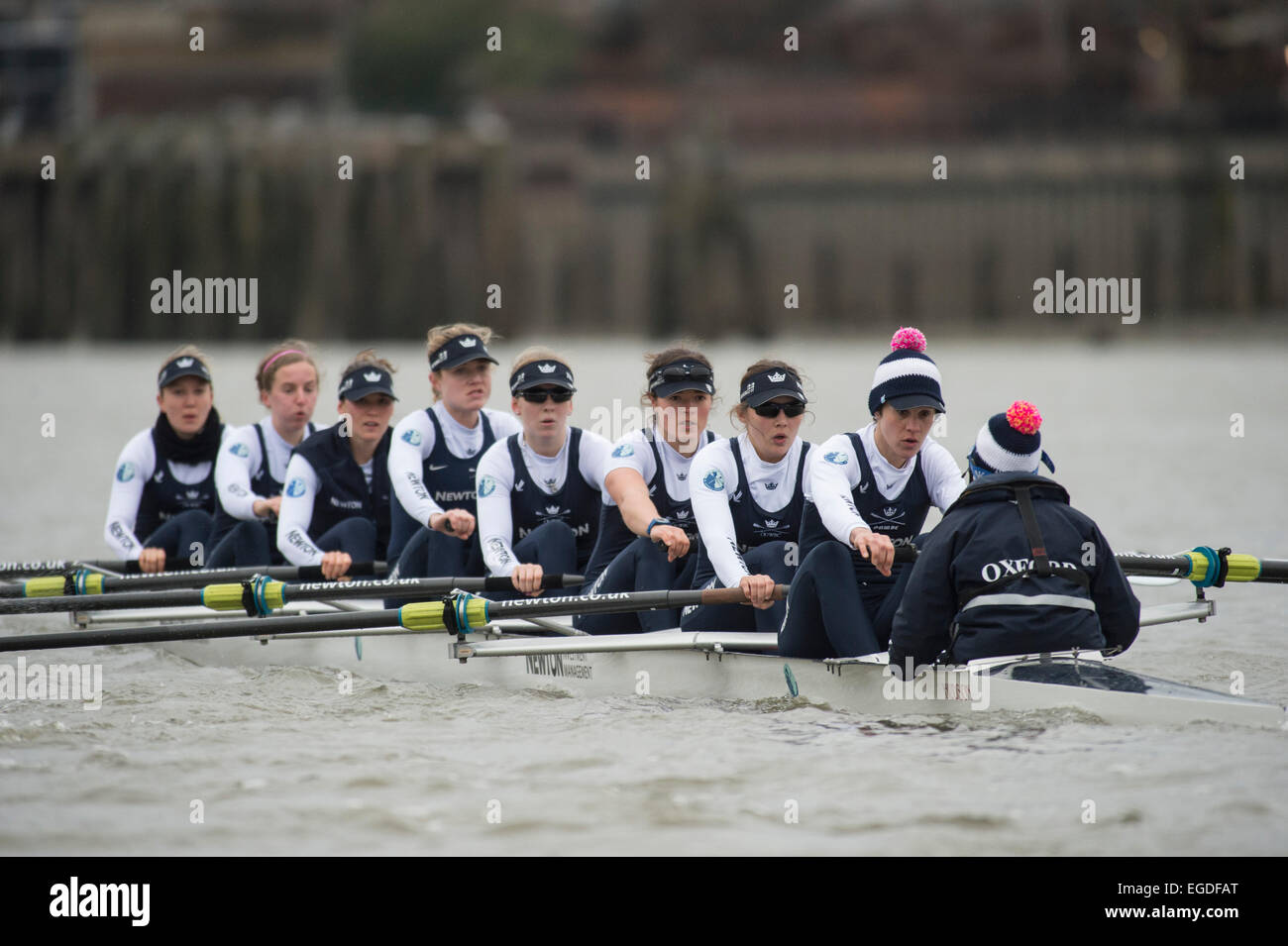 London, UK. 22nd February, 2015. Oxford University Women's Boat Club ...